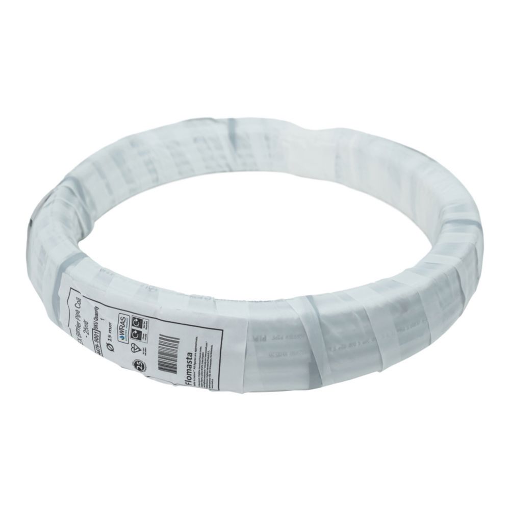 Flomasta Push-Fit PE-X Barrier Pipe 15mm x 25m White - Screwfix