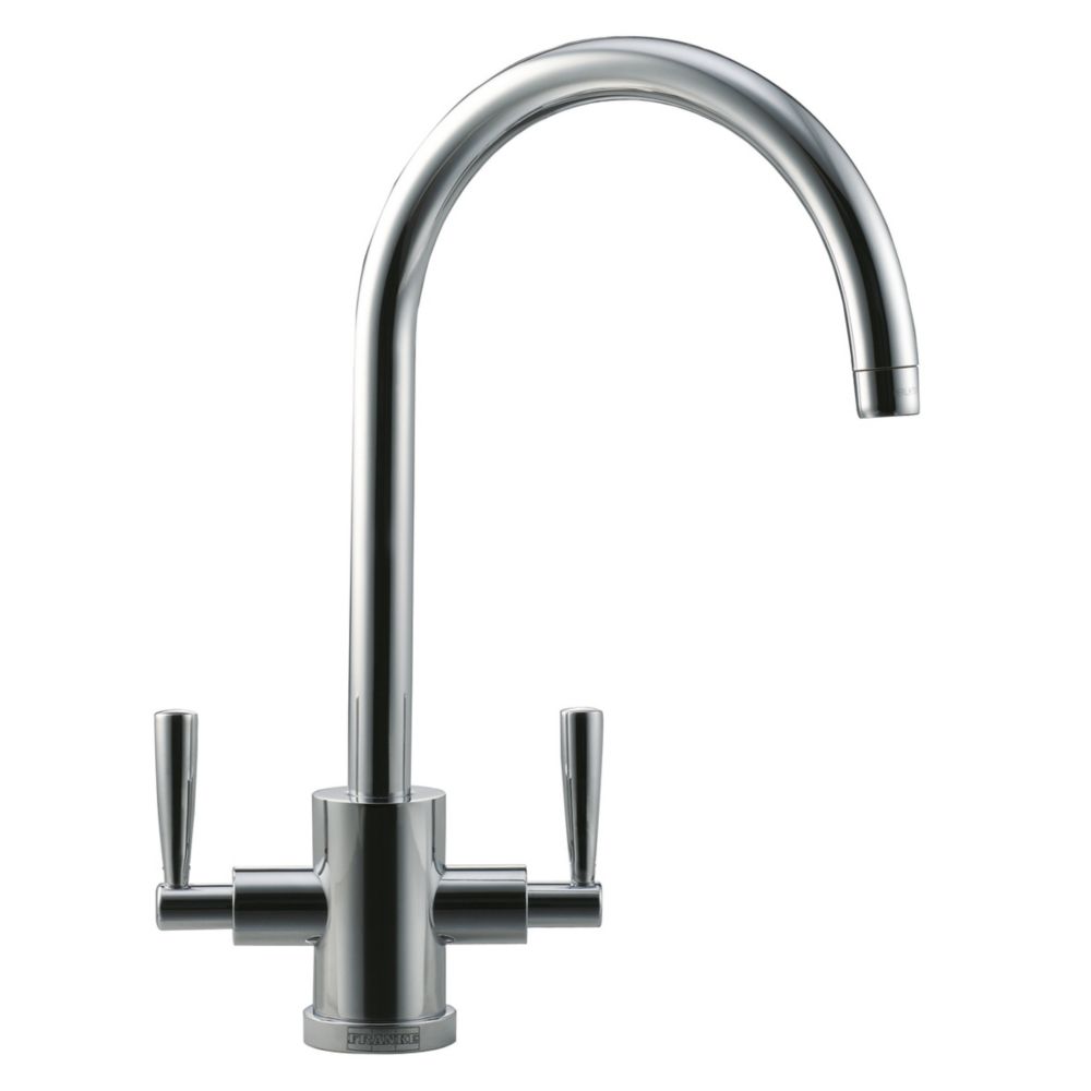 Franke Olympus Dual-Lever Mono Mixer Kitchen Tap Decor Steel - Screwfix