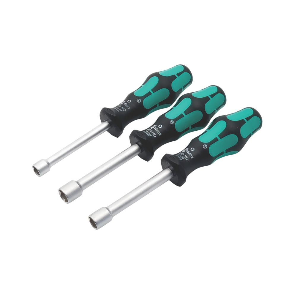 Wera 395 HO/3 Sanitary Hollow Shaft Nutspinner Mixed Screwdriver Set 3 ...