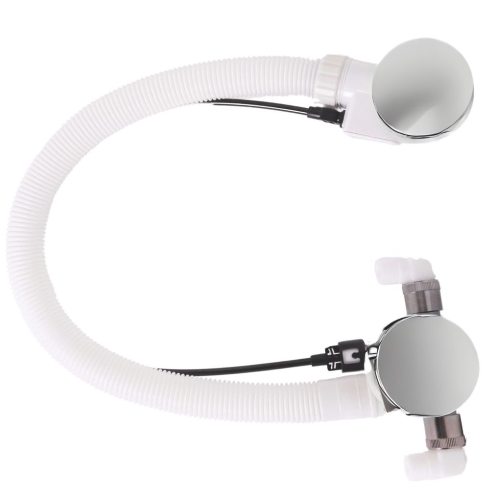 ETAL Freeflow Chrome Round Head Bath Overflow Filler Tap With Pop-Up ...