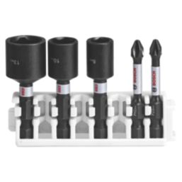 Bosch Impact Control Screwdriver Bits & Nutsetters 5 Piece Set - Screwfix