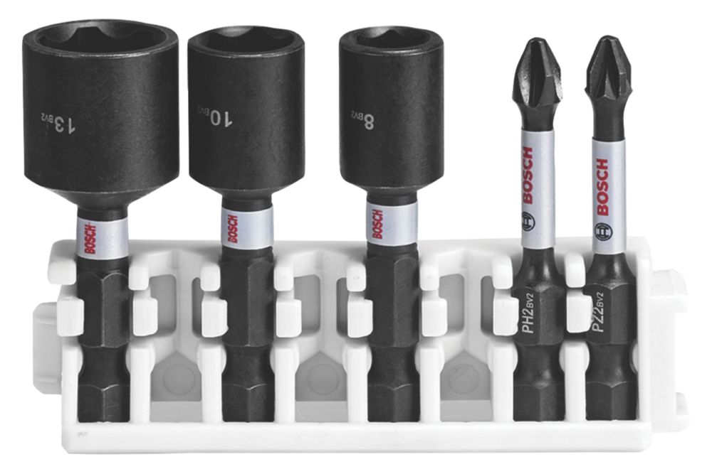 Bosch Impact Control Screwdriver Bits & Nutsetters 5 Piece Set - Screwfix