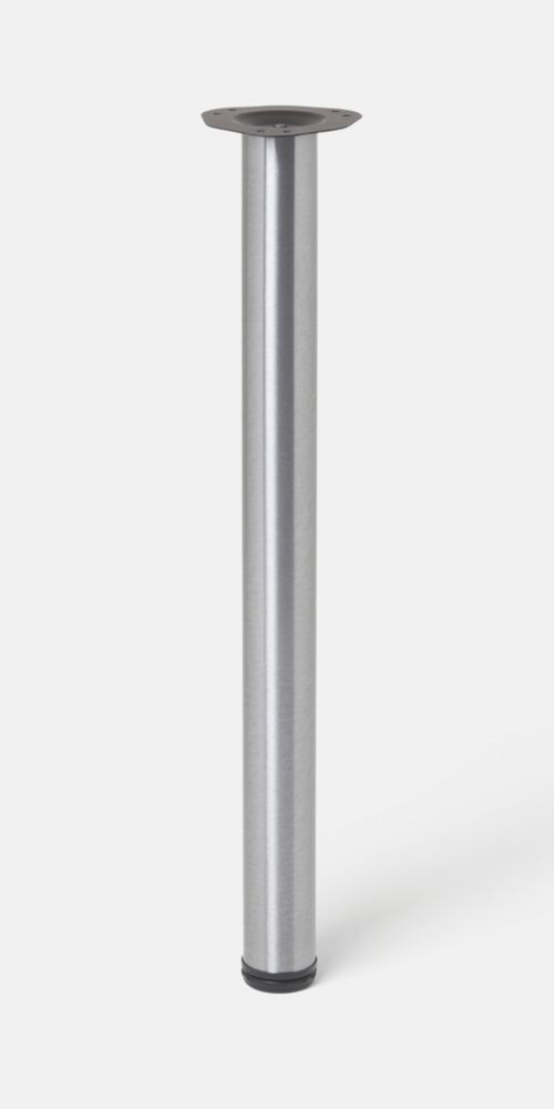 Essentials Worktop Leg Brushed Chrome 875-900mm - Screwfix