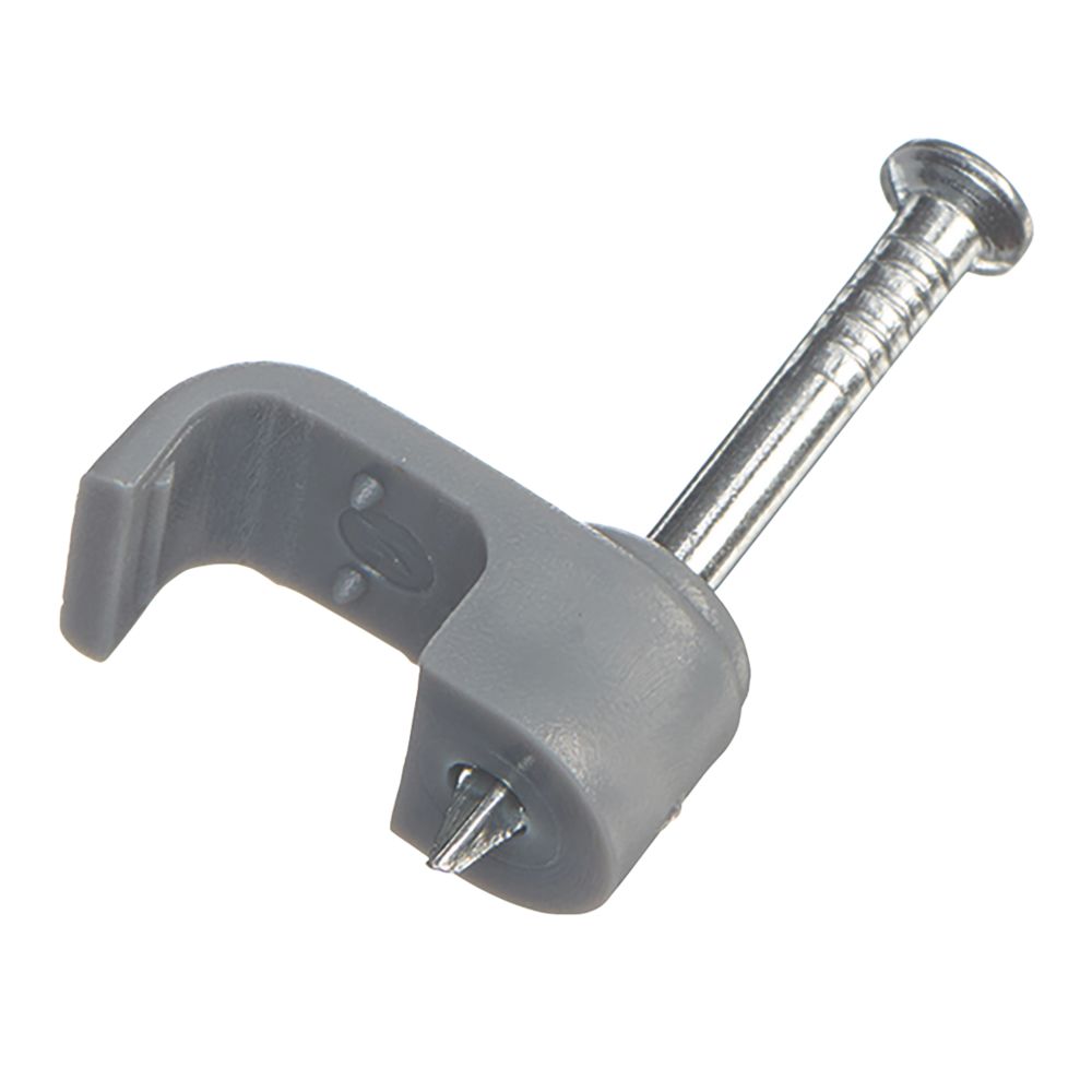 Vimark Grey Flat Single Twin & Earth Cable Clips 1.5mm 100 Pack - Screwfix