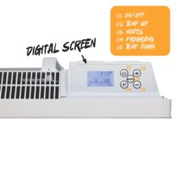 TCP 2000W Electric Wall-Mounted Convection Panel Heater White - Screwfix
