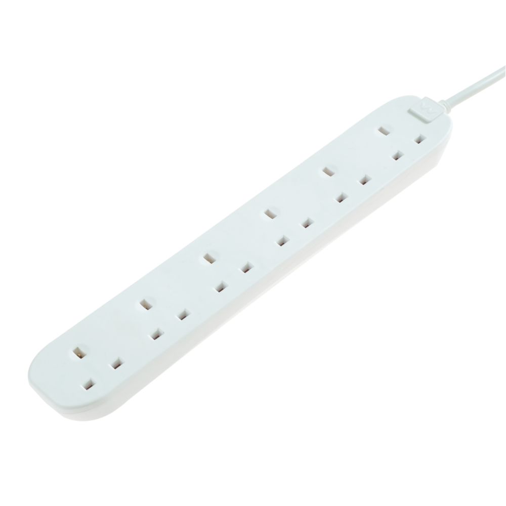 Masterplug 13A 6-Gang Unswitched Extension Lead 1m - Screwfix