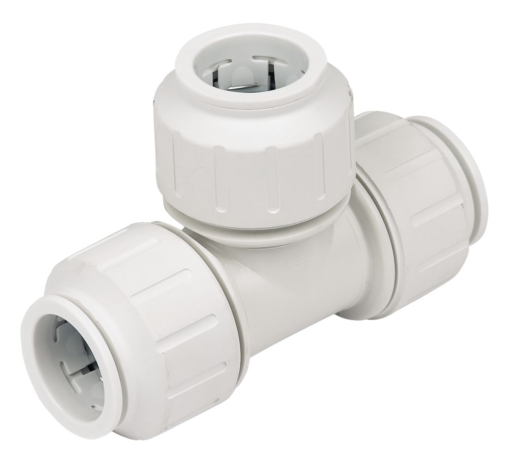 JG Speedfit Plastic Push-Fit Equal Tee 28mm - Screwfix