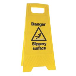 Danger Slippery Surface A-Frame Safety Sign 600mm x 290mm - Screwfix