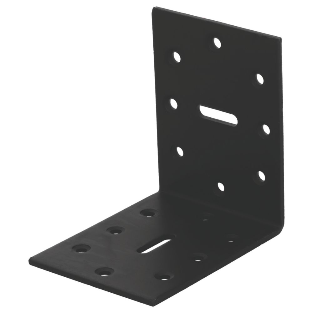 Magnodur Angle Brackets Black 80mm x 80mm x 60mm 10 Pack - Screwfix