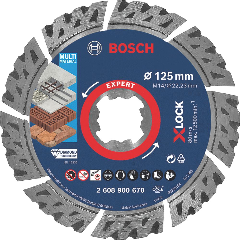 Bosch Expert X-Lock Multi-Material Diamond Cutting Disc 125mm - Screwfix