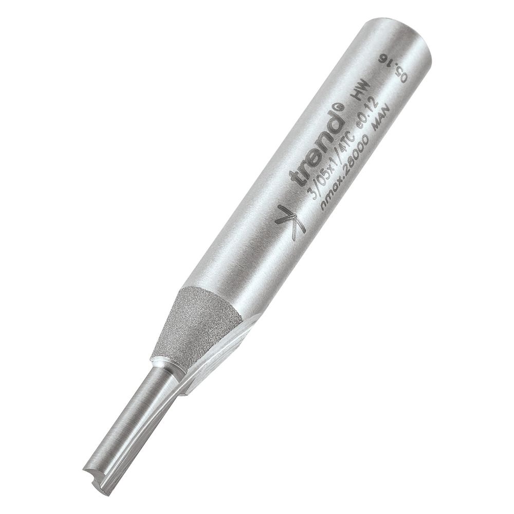 Trend 3/05X1/4TC 1/4" Straight Router Cutter 3mm x 11mm - Screwfix