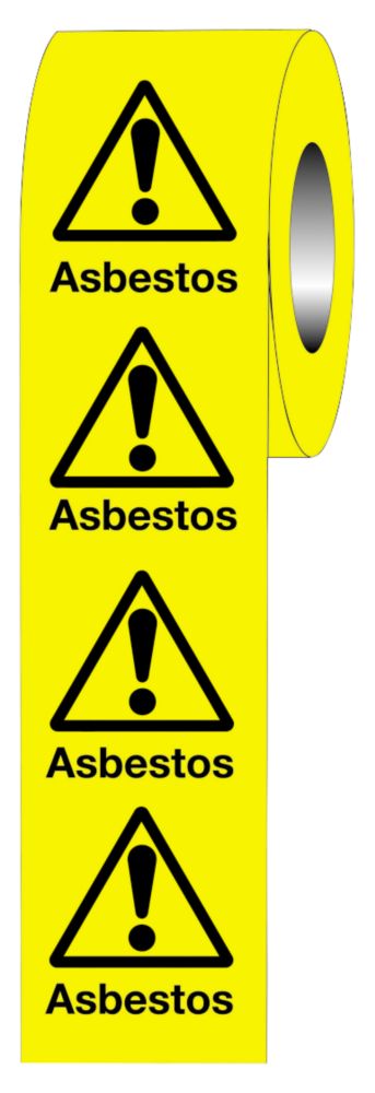 "Warning Asbestos" Adhesive Labels 50mm x 50mm - Screwfix