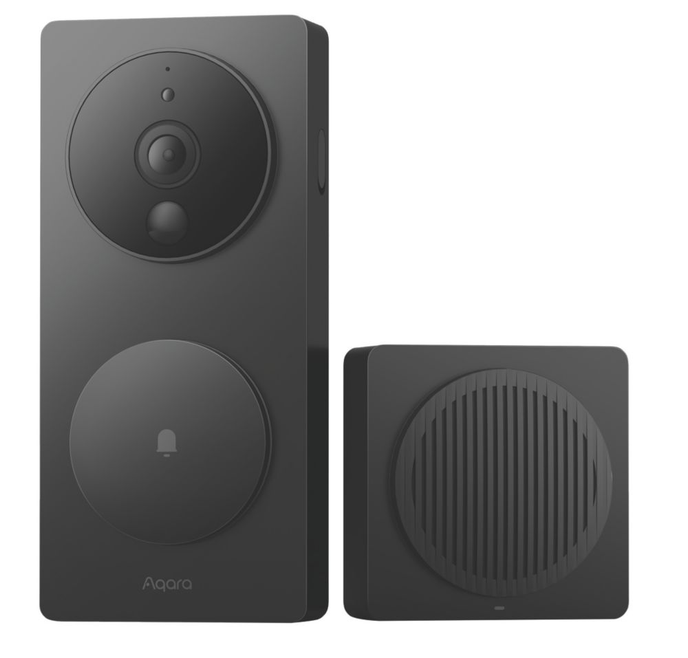 Aqara G4 SVD-C03 Wired or Wireless Smart Video Doorbell Black - Screwfix