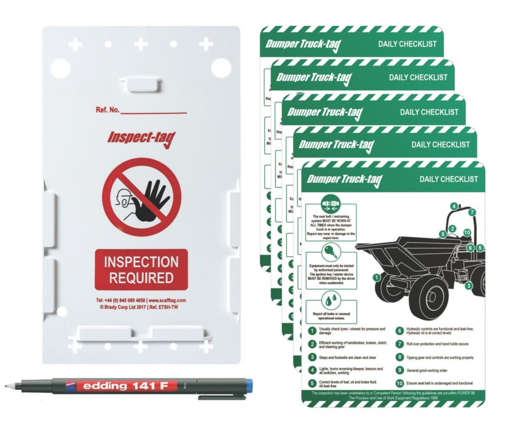 Scafftag Dumper Truck Tag Kit 7 Pieces - Screwfix