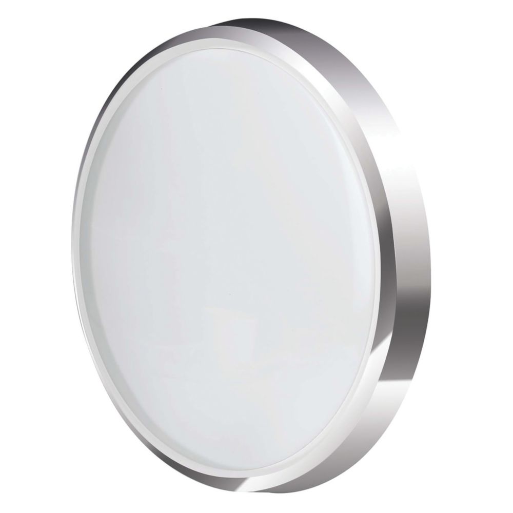 4lite PAVIA LED Wall/Ceiling Light Bulkhead Chrome 22W 2500lm - Screwfix