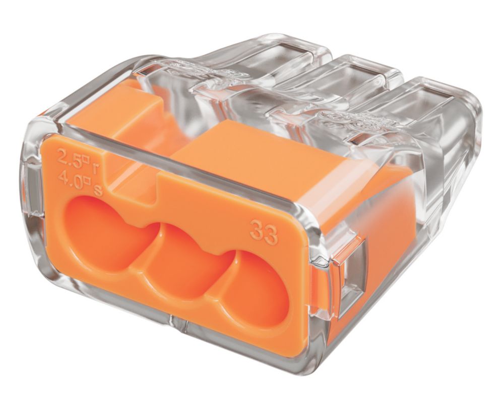 Ideal 32A 3-Way Push-Wire Connectors 100 Pack - Screwfix