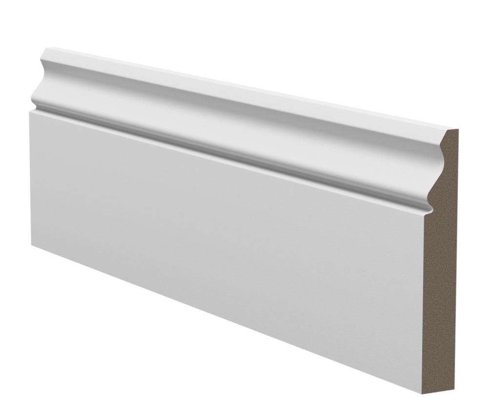 Essentials Primed MDF Ogee Skirting Board 2400mm x 119mm x 18mm 4 Pack ...