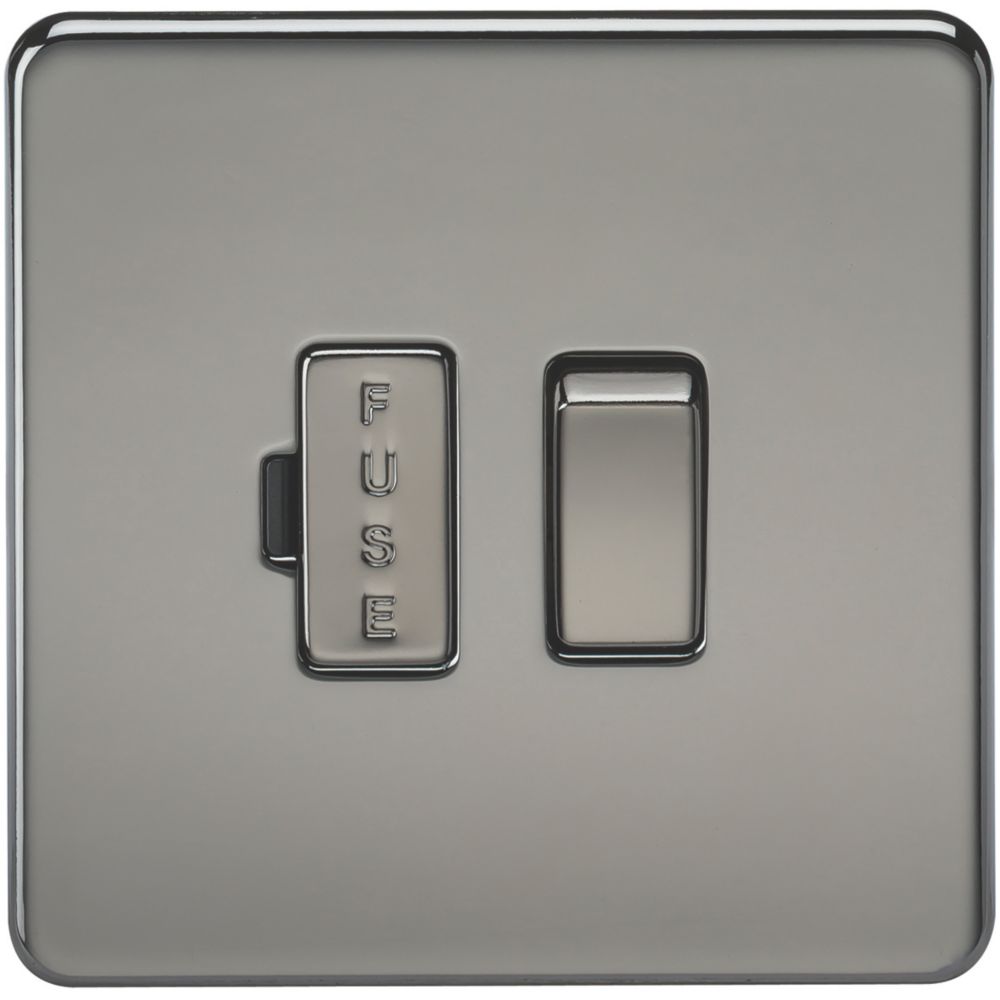 Knightsbridge 13A Switched Fused Spur Black Nickel - Screwfix
