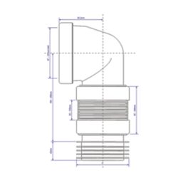 McAlpine Flexible 90° Angled WC Connector White 152.5mm - Screwfix