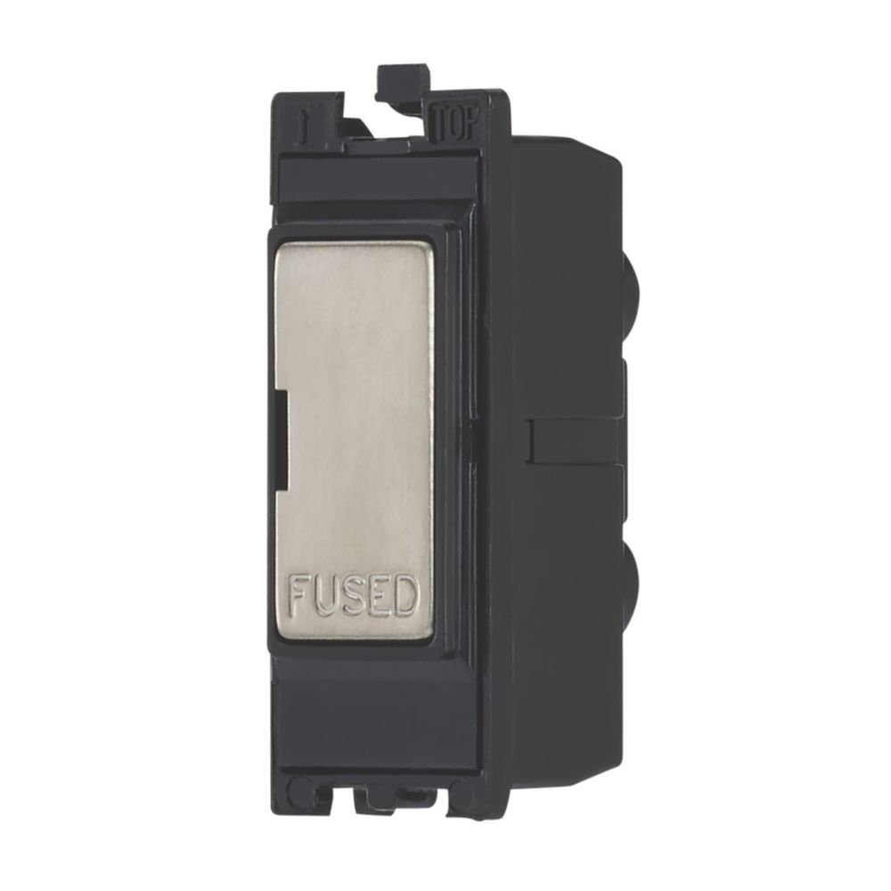 Contactum 13A Modular Fused Spur Brushed Steel with Black Inserts ...