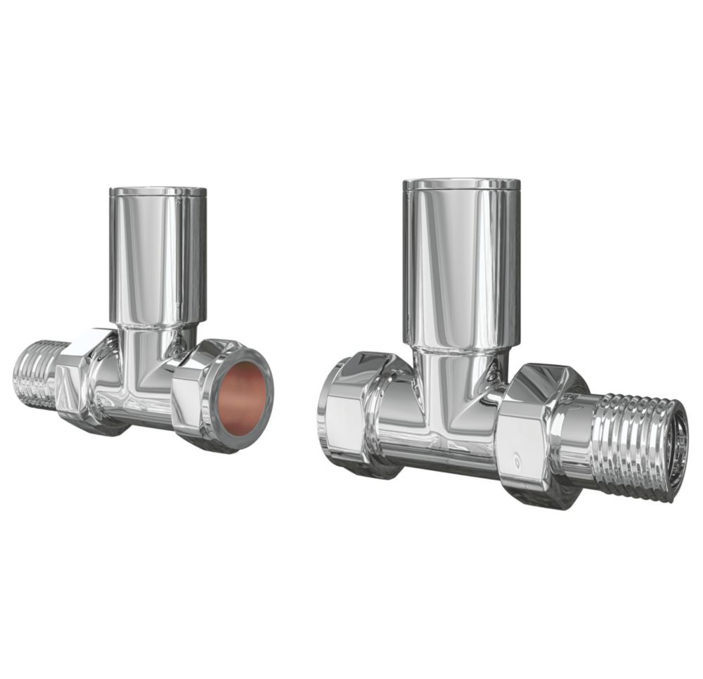 ETAL Rise 15mm x 1/2" Chrome Straight Designer Manual Radiator Valve ...