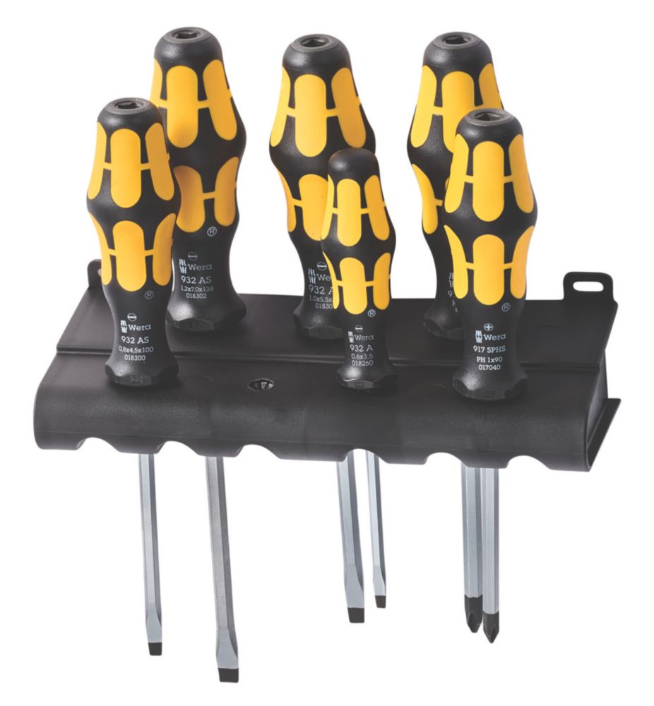 Wera 932 S/6 Kraftform Rack TX Chisel Screwdriver Set 6 Pcs - Screwfix