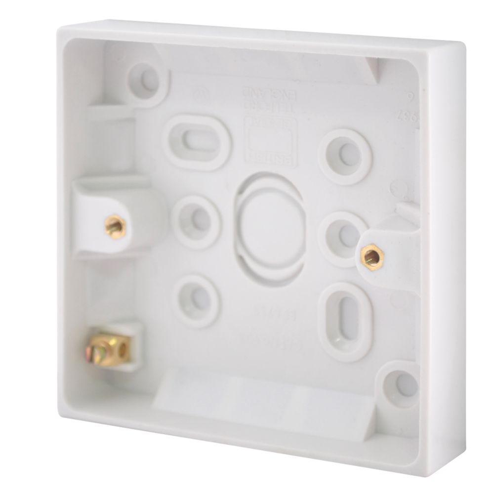 British General 900 Series 1-Gang Surface Pattress Back Box 16mm - Screwfix