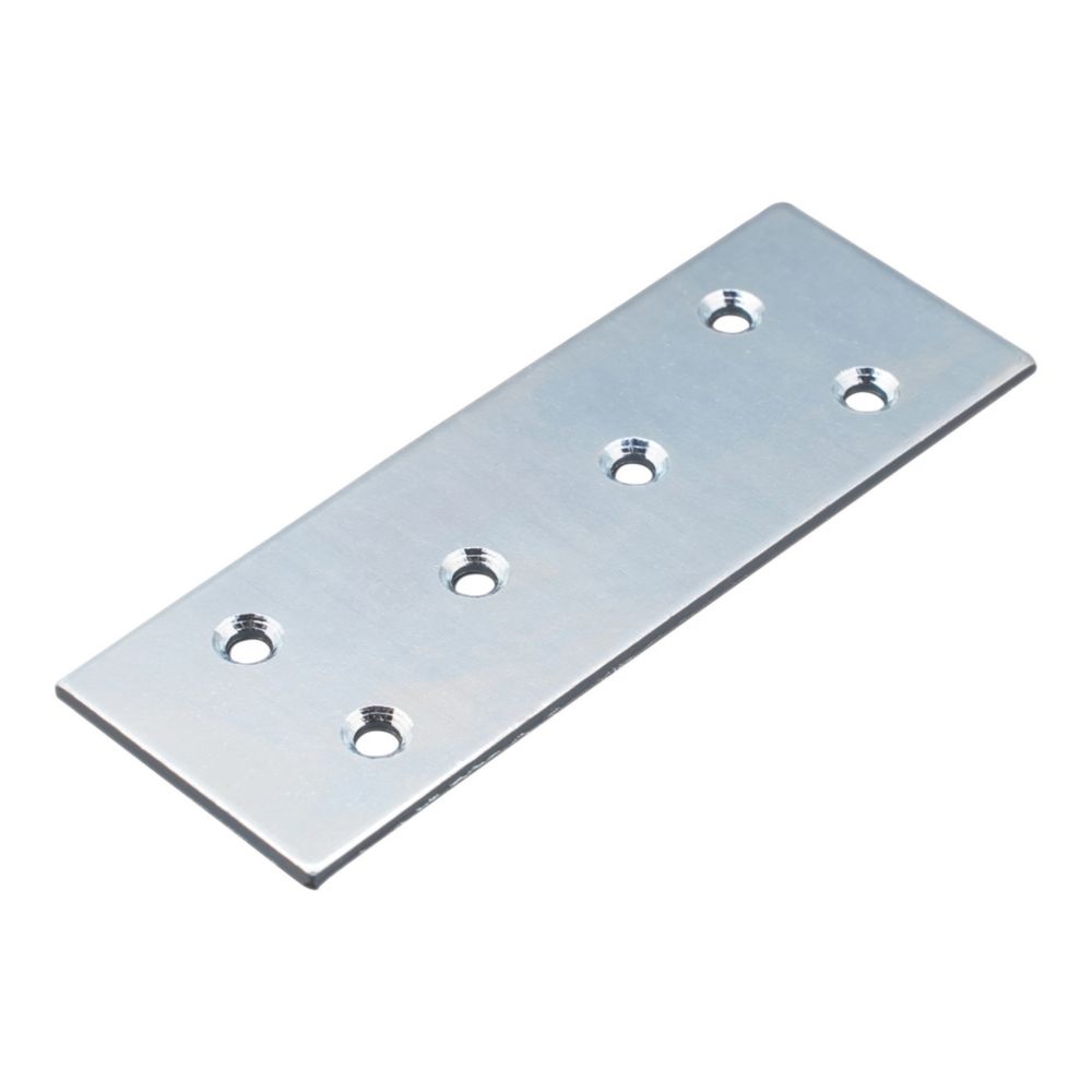 Essentials Heavy Duty Mending Plate Silver 120mm x 40mm x 2.5mm - Screwfix