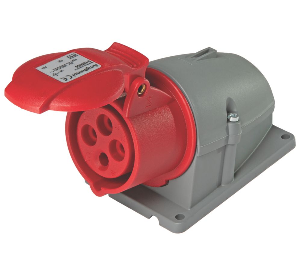Amphenol 16A 3P+E Surface Socket 415V - Screwfix