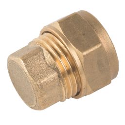 Midbrass Brass Compression Stop Ends 1/2" 2 Pack - Screwfix