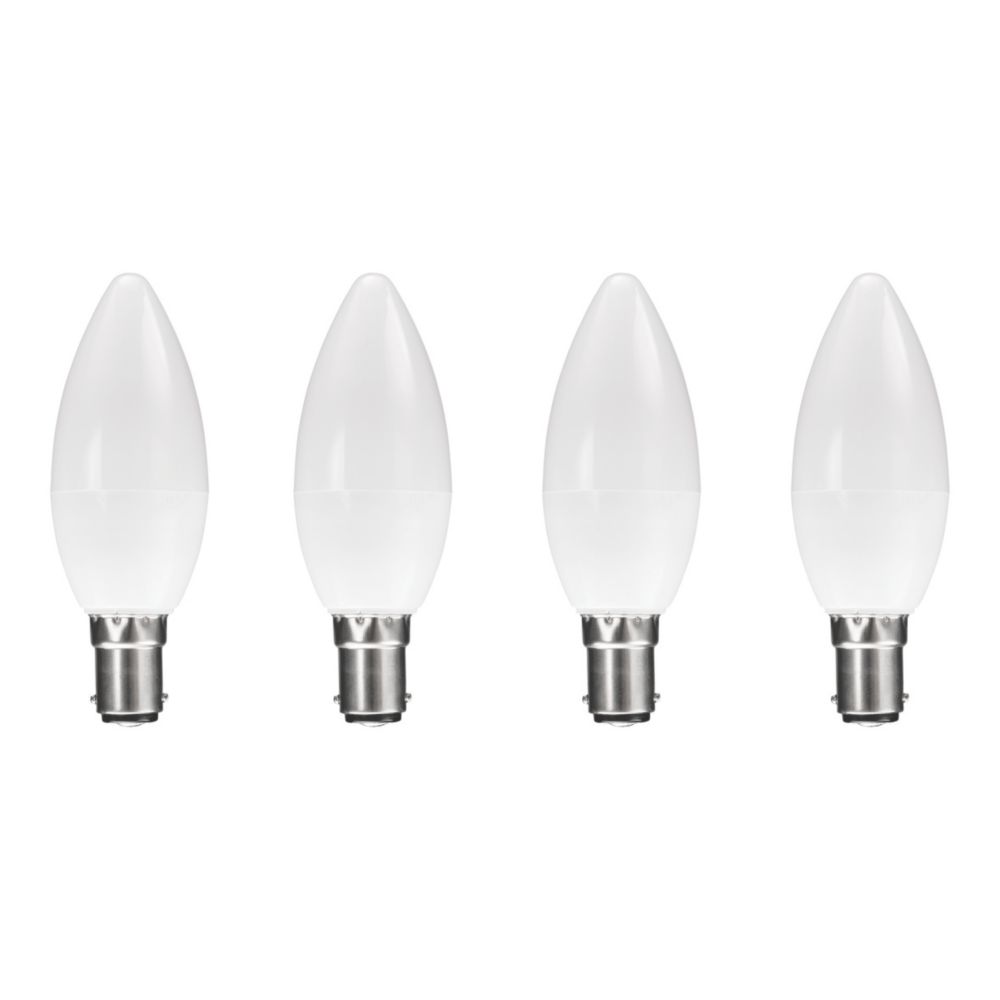 Essentials B15 Candle LED Light Bulb 470lm 4.2W 4 Pack - Screwfix