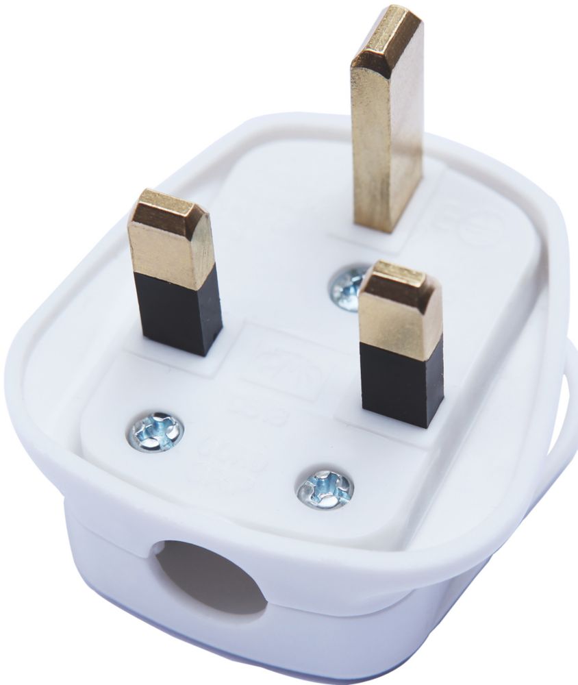 Diall 13A Fused Plug White | Electric Plugs | Screwfix.ie