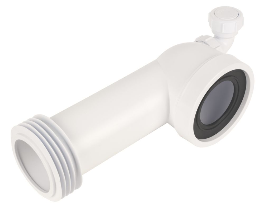 McAlpine Rigid 90° Angled Pan Connector with Vent White 363mm - Screwfix