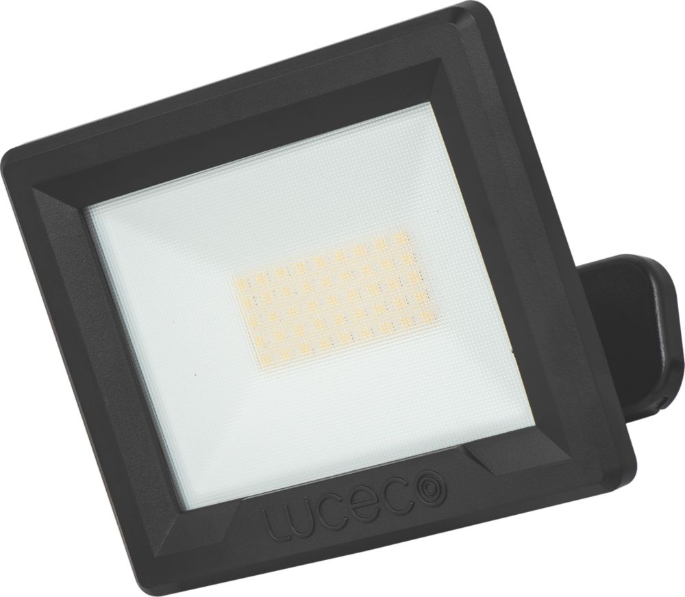Luceco Essence Outdoor LED Floodlight with Ball Joint Black 30W 3150lm ...