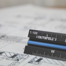 Faithfull Tri-Scale Architect Aluminium Ruler 11 3/4" (300mm) - Screwfix