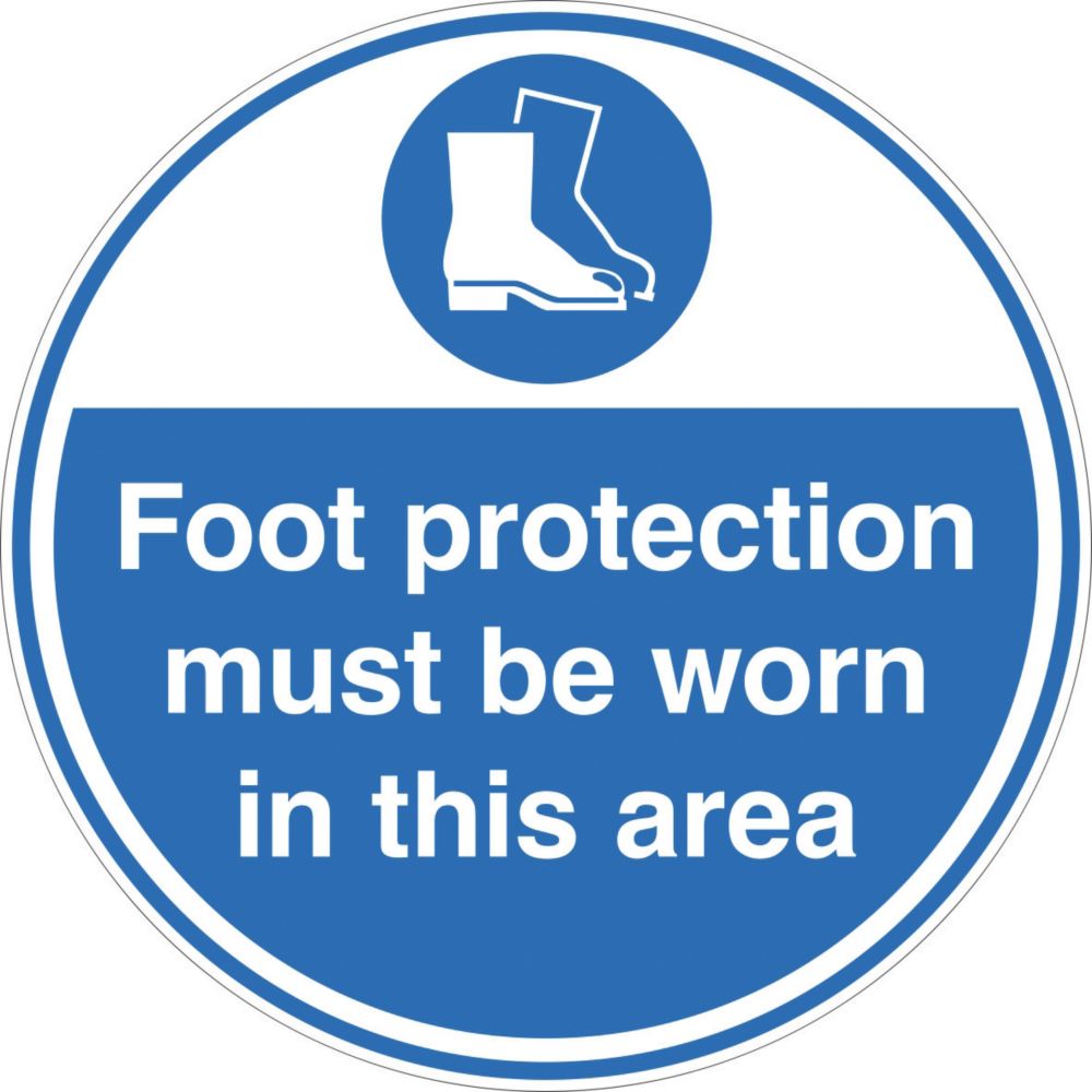 Essentials Foot Protection Must Be Worn In This Area Floor Sign 450mm x ...