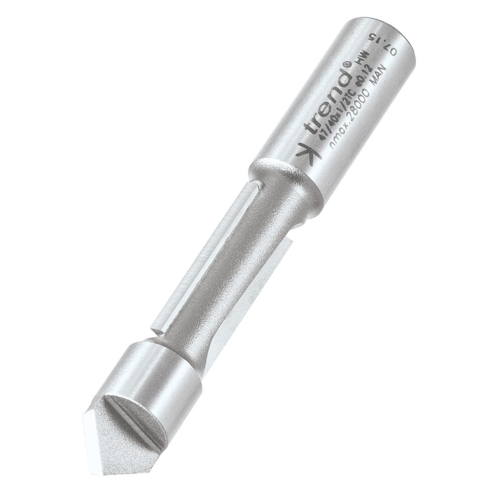 Trend 47/40X1/2TC 1/2" Shank Double-Flute Straight Router Cutter 12.7mm ...