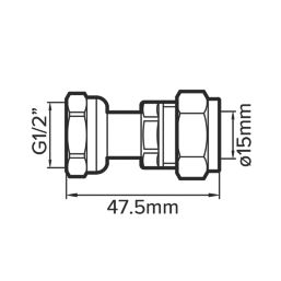 Flomasta Brass Compression Straight Tap Connector 15mm x 1/2" - Screwfix