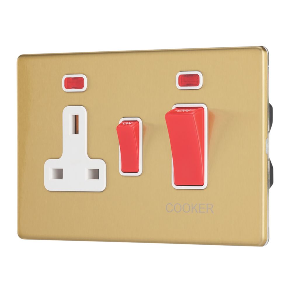 Contactum Lyric 45A 2-Gang DP Cooker Switch & 13A DP Switched Socket ...