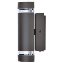 Lutec Focus Outdoor Wall Light With Photocell Dark Grey - Screwfix