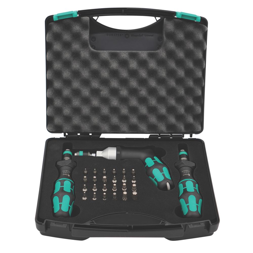 Wera Kraftform 7445/46/47 Interchangeable Torque Screwdriver Set 0.28-6 ...