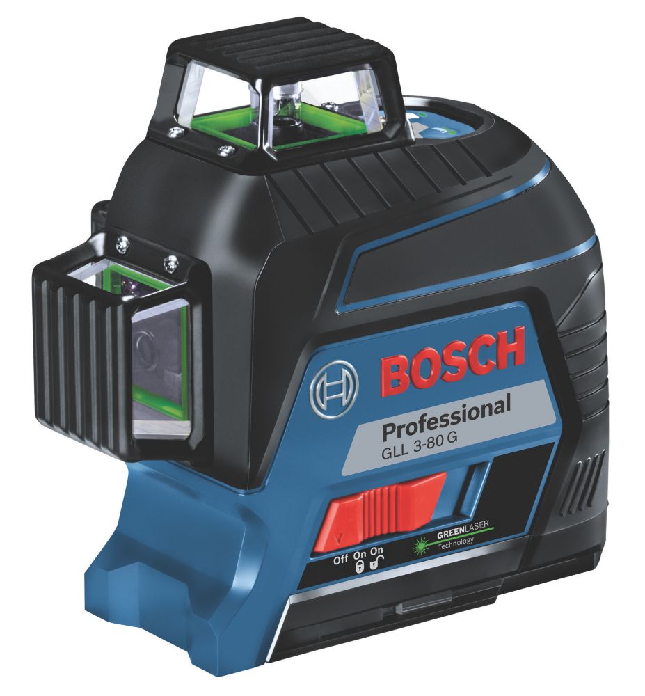 Bosch GLL 3-80 G Green Self-Levelling Multi-Line Laser Level - Screwfix
