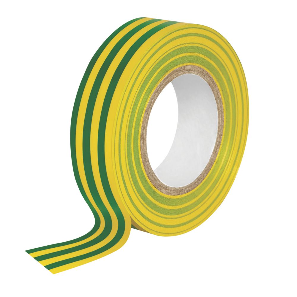Pro-Fix Insulation Tape Green/Yellow 33m x 19mm - Screwfix