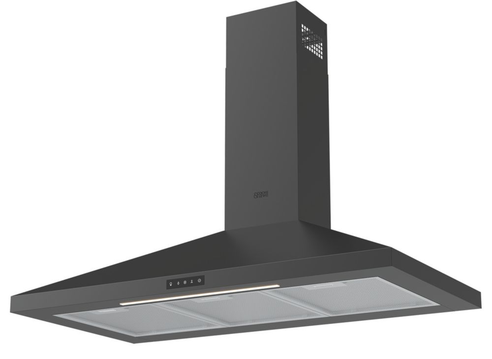 Cooke & Lewis Chimney Hood Black 898mm - Screwfix