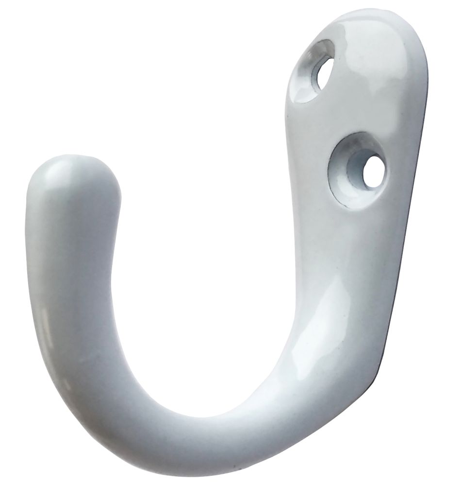 Smith & Locke Robe Hooks White 48mm 5 Pack - Screwfix