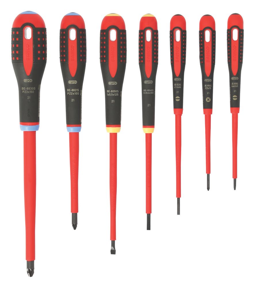 Bahco Mixed VDE Screwdrivers 7 Piece Set - Screwfix