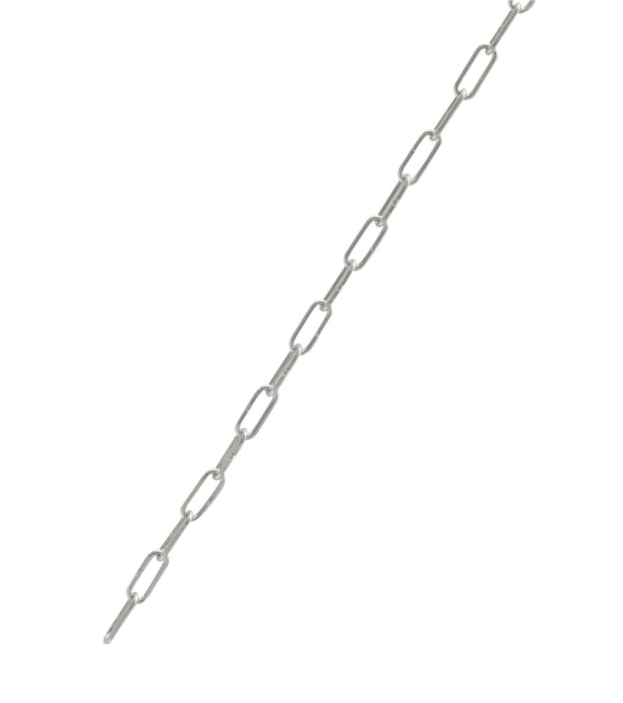 Essentials Side-Welded Zinc-Plated Long Link Chain 3mm x 10m - Screwfix
