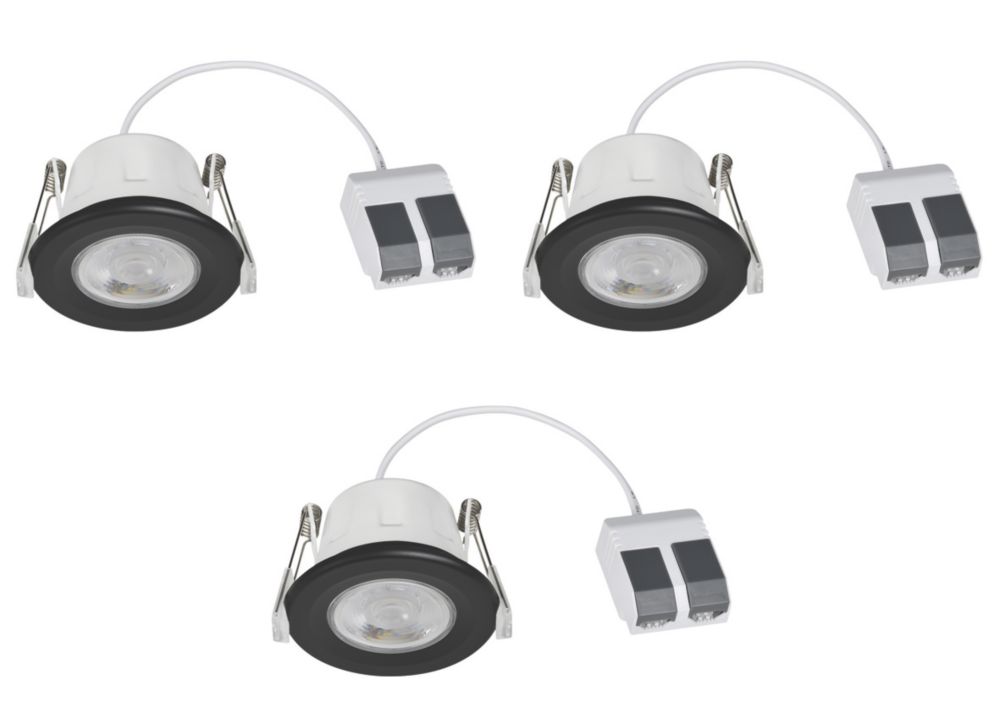 LAP Myko Fixed Fire Rated LED Smart Downlights Matt Black 4.7W 520lm 3 ...