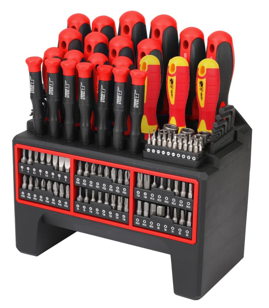 Forge Steel Mixed Angle Screwdriver Set 112 Pieces - Screwfix