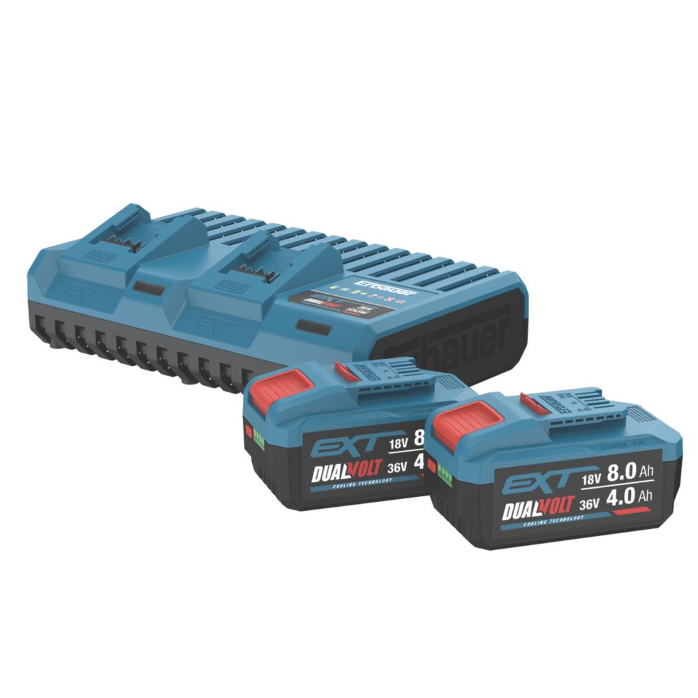 Erbauer KF2P4DCBS 18/36V 4.0/8.0Ah Lithium EXT Batteries & Charger 3 ...